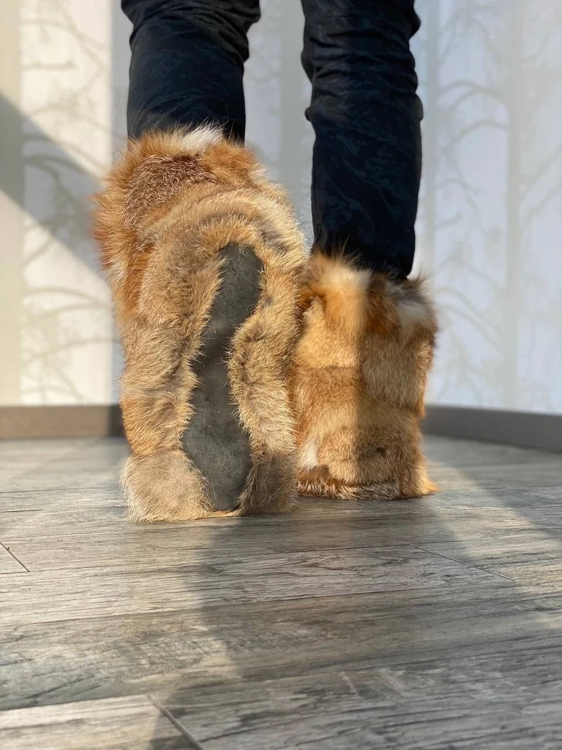Raccoon Real Fur Boots - Forestfox – Forestfox Fur Atelier