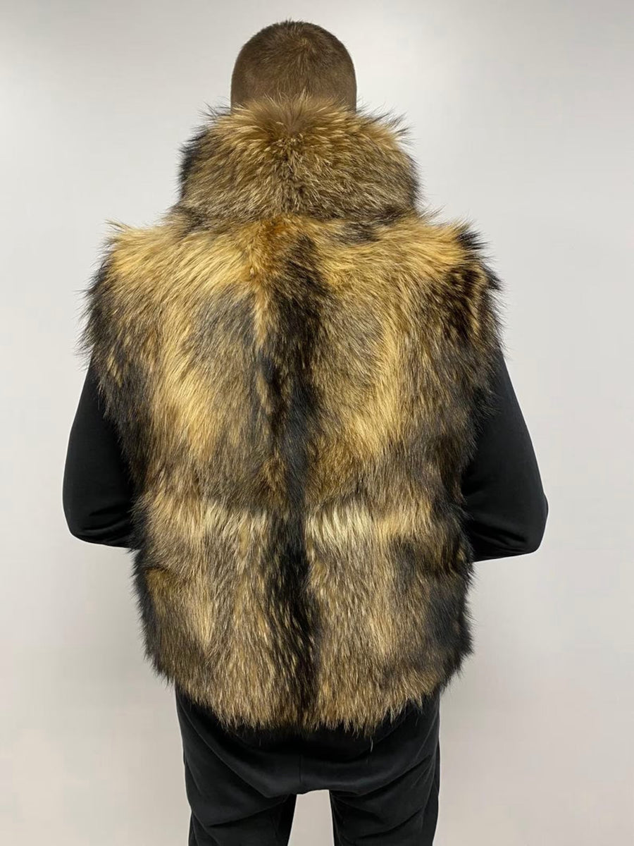 Raccoon Real Fur Vest for Men - Forestfox – Forestfox Fur Atelier