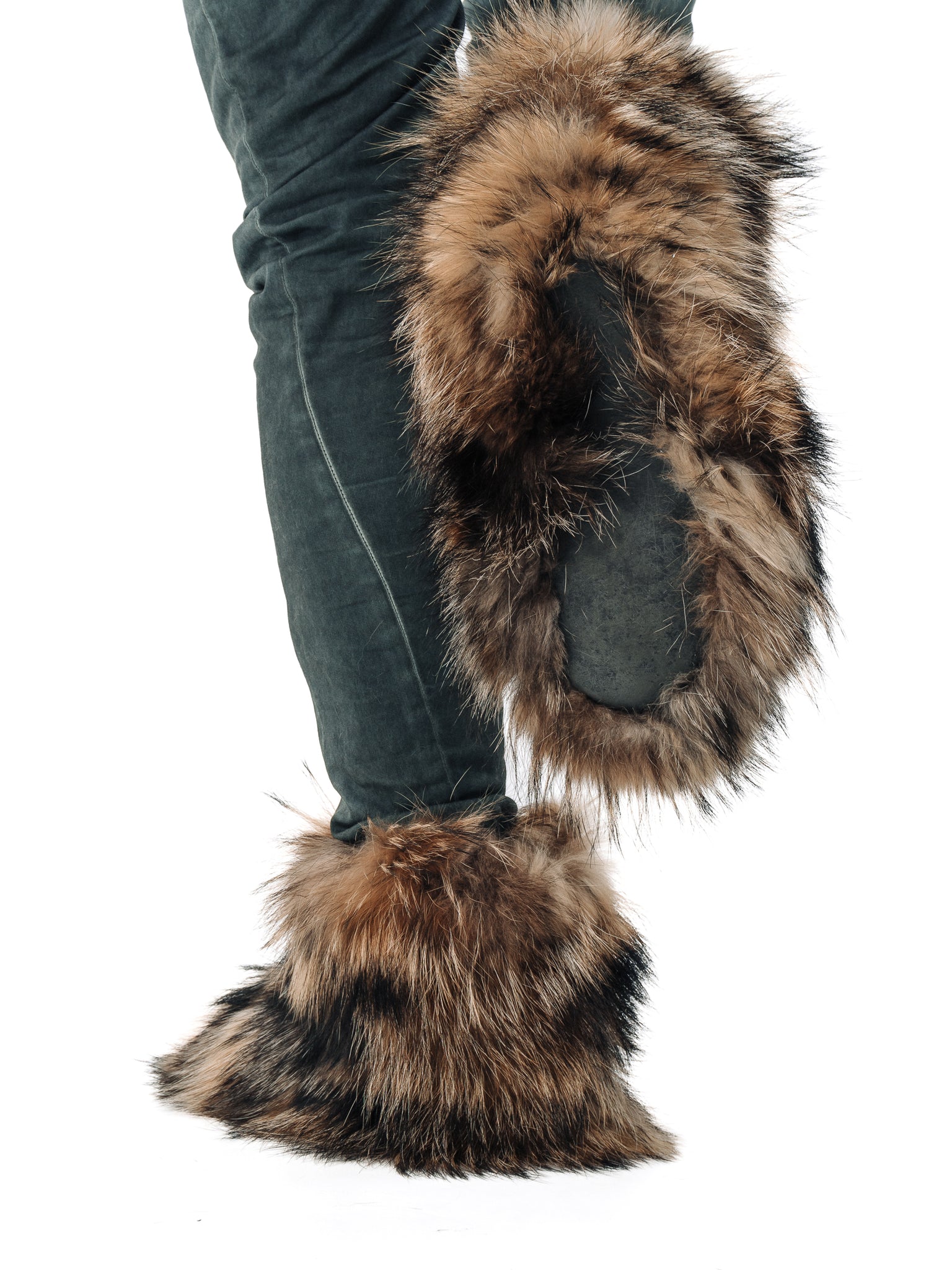 Raccoon Real Fur Boots - Forestfox – Forestfox Fur Atelier