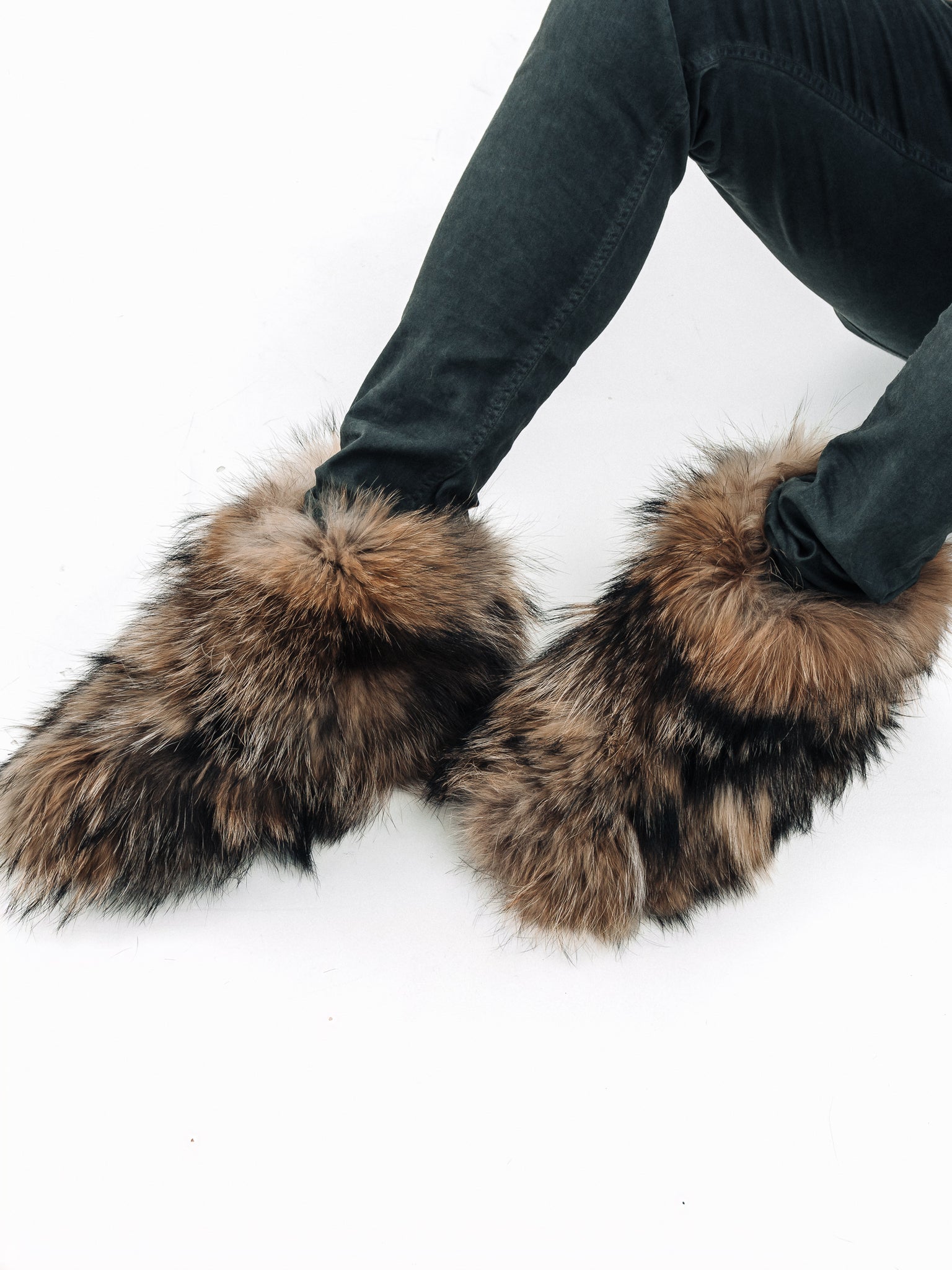 Raccoon Real Fur Boots - Forestfox – Forestfox Fur Atelier