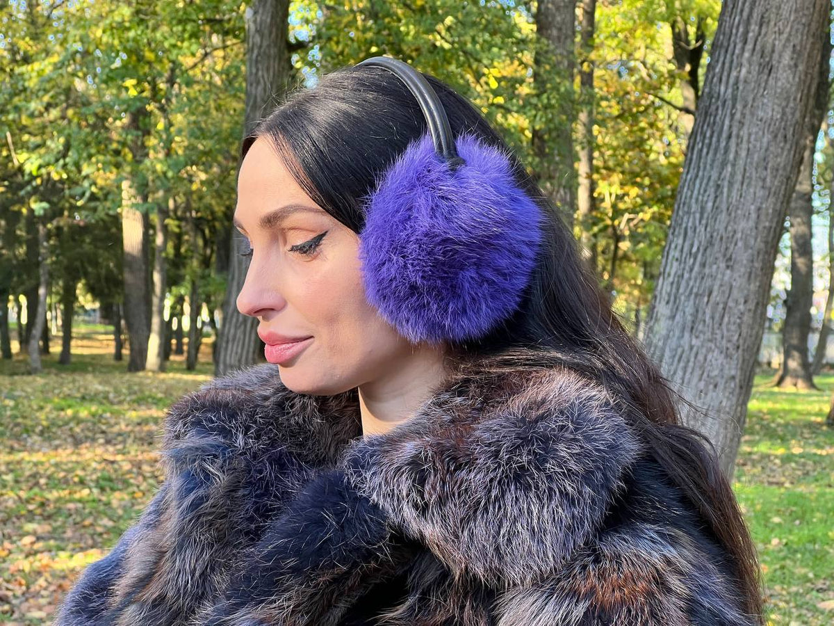 Rabbit Fur Earmuffs Purple - Luxury Winter Accessories I Forestfox ...