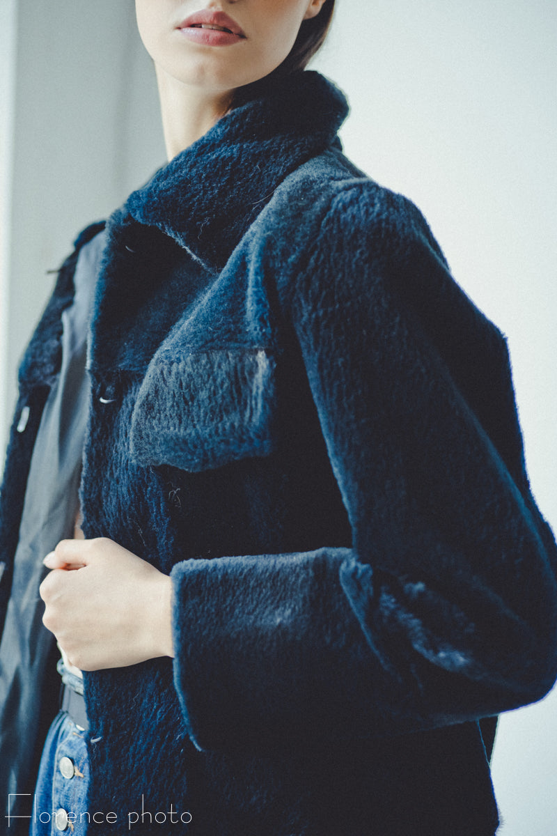 Blue Nutria Bomber – Forestfox Fur Atelier