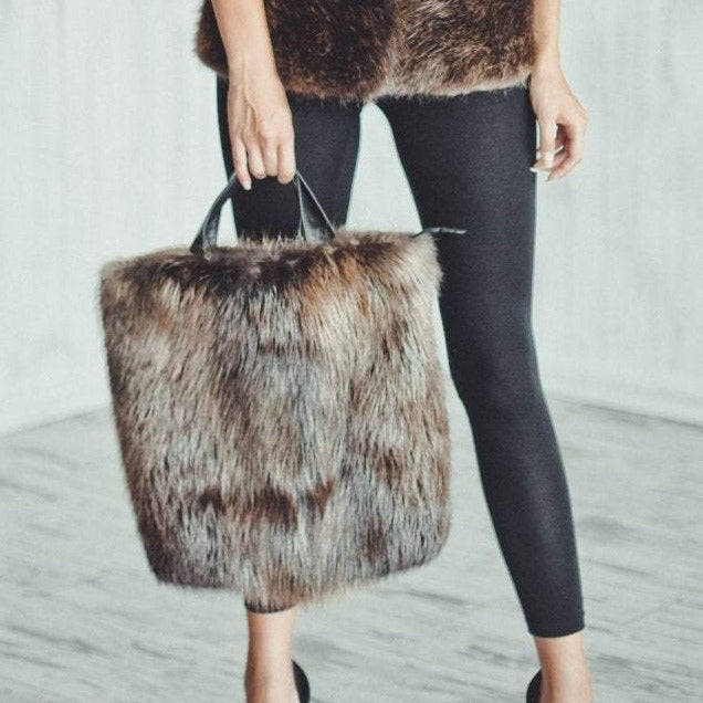Brown Beaver Fur Tote Bag - Real Fur Purses I Forestfox – Forestfox Fur ...