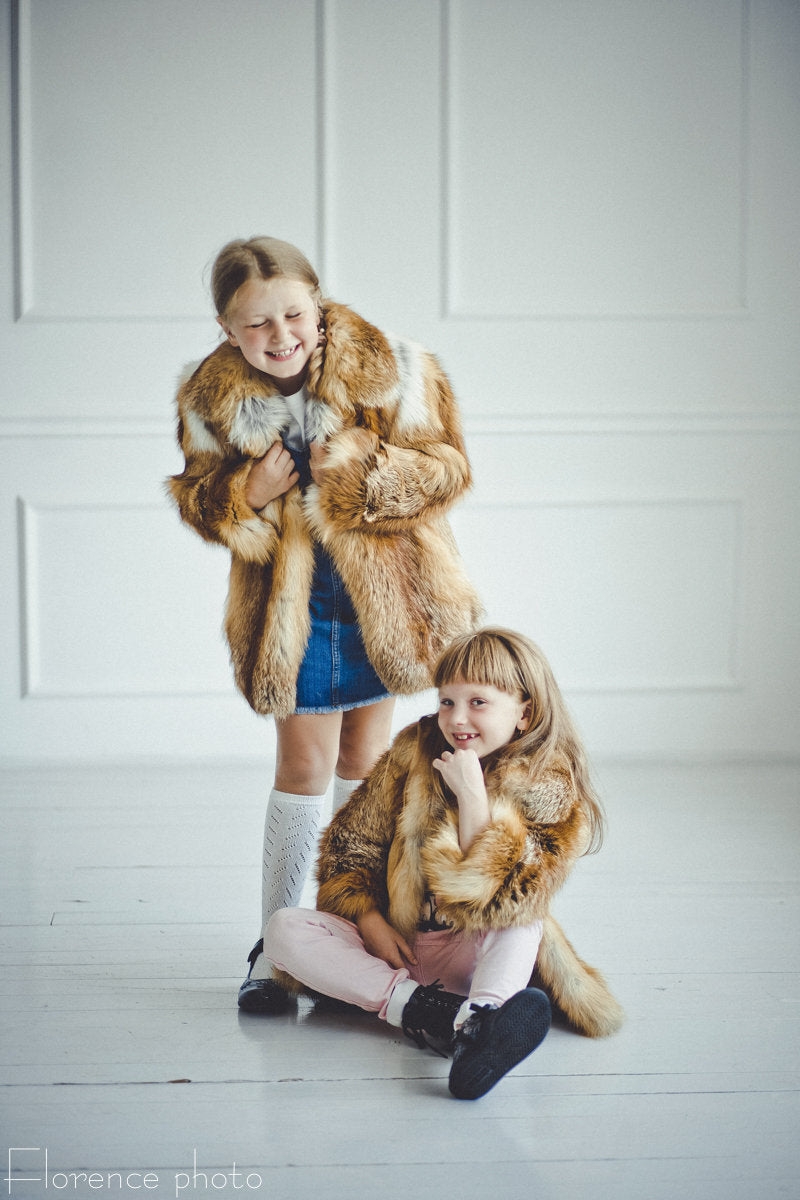 Children's Fox Fur Coat, Baby Girl and Boy Jacket - Forestfox ...